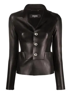Dsquared2 Leather Jacket - Black