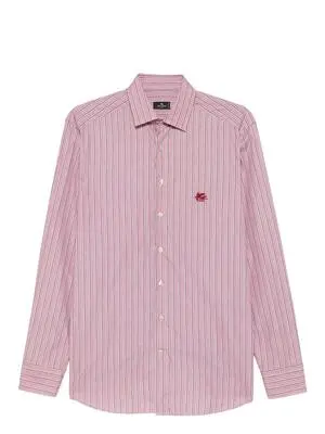 Etro Camicia In Cotone Con Motivo A Righe - Multicolor