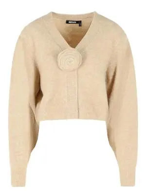 ROTATE BY BIRGER CHRISTENSEN Beige Alpaca Blend Cardigan - Cream