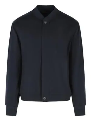 Zegna Oasi' Navy Cashmere Bomber Jacket - Blue