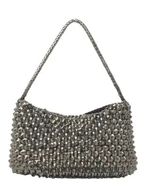 Dragon Diffusion Basil Cactuscovert Foil' Leather Bag - Silver