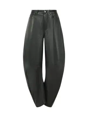 ROTATE BY BIRGER CHRISTENSEN Barrel Pants In Leather - Black