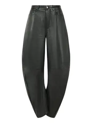 ROTATE BY BIRGER CHRISTENSEN Barrel Pants In Leather - Black
