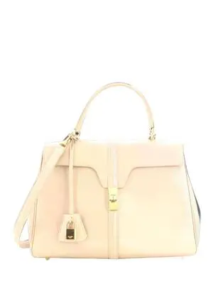 Celine 16 Top Handle Bag Smooth Calfskin Medium Satchel - Neutrals