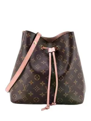 LOUIS VUITTON Neonoe Handbag Monogram Canvas With Leather Mm Bucket Bag Brown