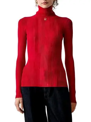 ELISABETTA FRANCHI Ribbed Logo-plaque Top