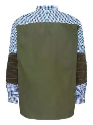 Junya Watanabe Gingham-check Panelled Shirt - Blue