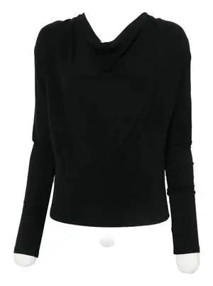 VINCE Cowl-neck Long-sleeve Top