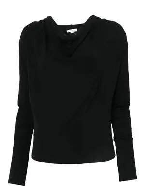 VINCE Cowl-neck Long-sleeve Top