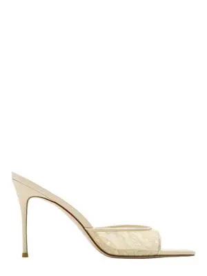 Femme La Bella Lace-panel Sandals - Neutrals