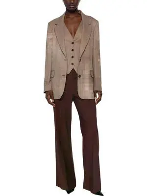 MAR DE MARGARITAS Houndstooth-pattern Single-breasted Blazer - Brown