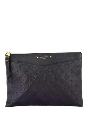 LOUIS VUITTON Daily Monogram Empreinte Leather Pouch Black