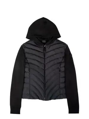 Moncler Quilted-panel Hoodie - Black