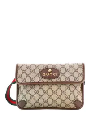 Gucci Neo Vintage Flap Gg Coated Canvas Belt Bag - Brown