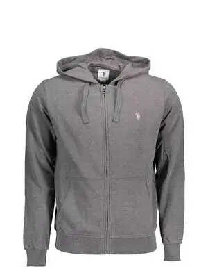 U.s. Polo Assn. Logo-embroidered Zip-up Sweatshirt - Grey