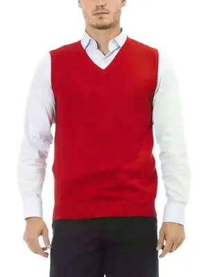 Alpha Studio V-neck Vest - Red