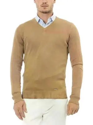 BALDININI Logo-plaque V-neck Sweater - Neutrals