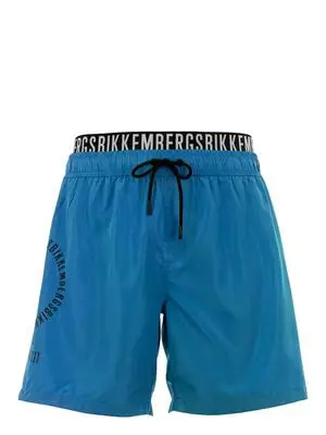BIKKEMBERGS Logo-print Drawstring Swim Shorts - Blue