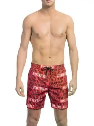 BIKKEMBERGS Logo-print Swim Shorts - Red