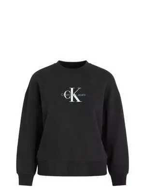 CALVIN KLEIN Logo-embroidered Dropped-shoulder Sweatshirt