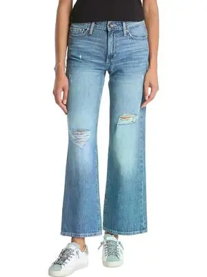 GUESS Distressed Wide-leg Jeans