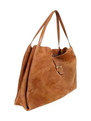 SALVATORE FERRAGAMO Large Mia Suede Tote Bag