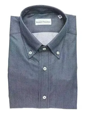 ROBERT FRIEDMAN Mini-dot Cotton Shirt - Blue