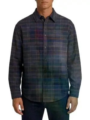 Off-White Checked Padded Overshirt - Blue