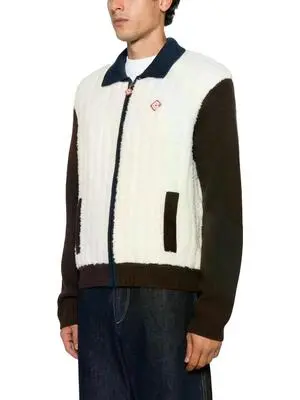 CASABLANCA Fleece-texture Colour-block Jacket