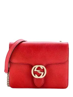 GUCCI Interlocking Leather Small Shoulder Bag