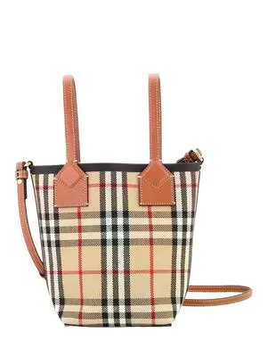 Burberry London Vintage Check Canvas Mini Bucket Bag - Brown