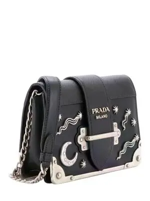 PRADA Cahier Embellished Leather Small Crossbody Bag