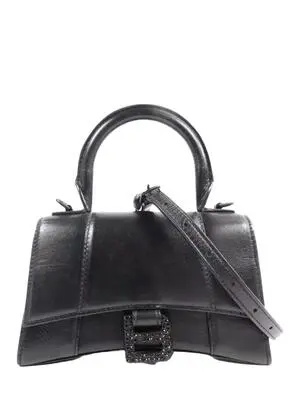 Balenciaga Hourglass Xs Crystal-embellished Tote Bag - Black