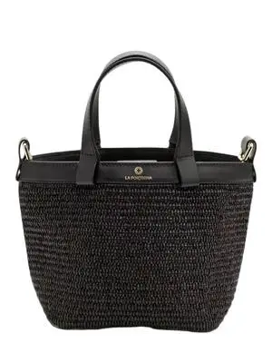 LA PORTEGNA Teresita Leather-trim Tote Bag