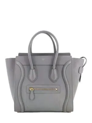 Celine Luggage Bag Grainy Leather Micro Tote Bag - Grey
