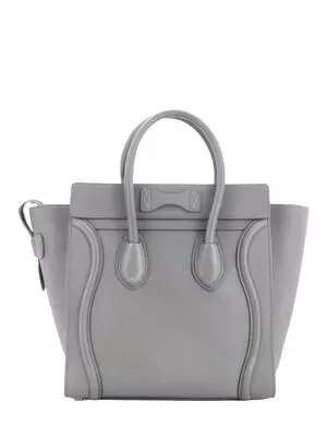 Celine Luggage Bag Grainy Leather Micro Tote Bag - Grey