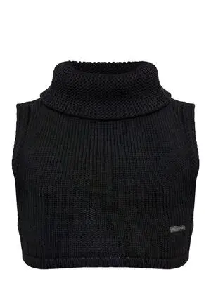 Dsquared2 Turtleneck Cropped Vest - Black