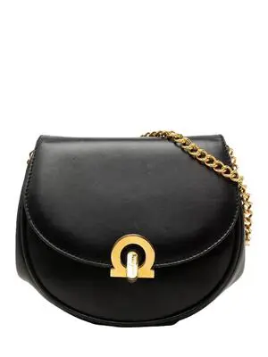 SALVATORE FERRAGAMO 2000-2026 Mini Leather Gancini Convertible Chain Crossbody Bag