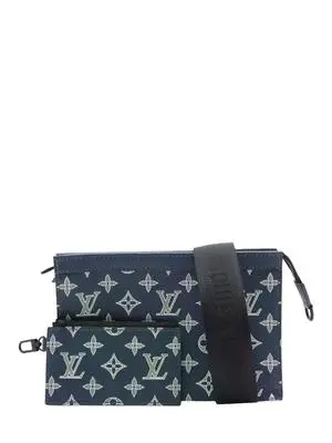 LOUIS VUITTON 2021-2026 Monogram Shadow Gaston Wearable Wallet Crossbody Bag - Blue