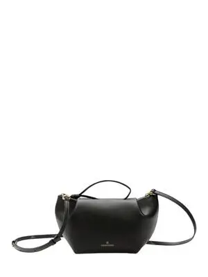 LA PORTEGNA Martita Leather Clutch Bag - Black