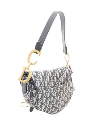 Dior 2010-2026 Oblique Canvas Saddle Bag Shoulder Bag - Blue