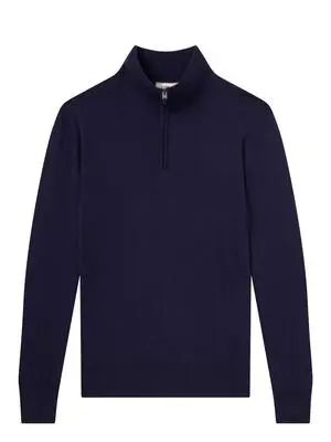 Canali Canali - Wool Half-Zip Sweater - Men - Blue  Navy