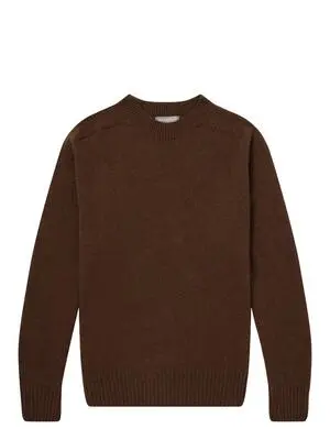 MARGARET HOWELL Seamless Merino Wool And Cashmere-blend Sweater - Brown
