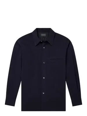 MARGARET HOWELL Brushed Wool-twill Shirt - Navy