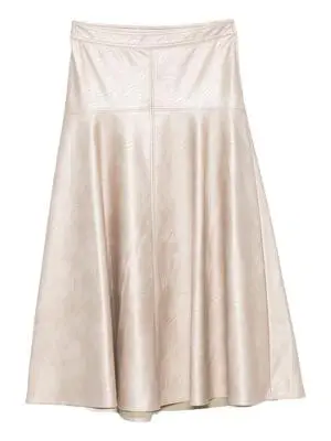 FORTE_FORTE Eco Leather Midi Skirt - Silver