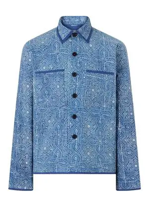 KARDO Wynton Printed Cotton Blouson Jacket - Blue
