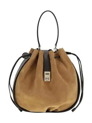 FERRAGAMO Ferragamo Women Hug Buckle Bucket Bag Brown