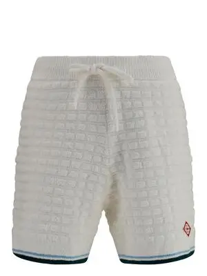 Casablanca Bouclé Tennis Shorts - White