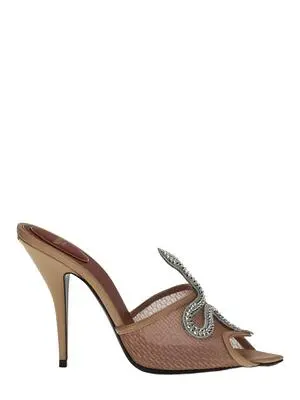 Valentino Garavani Coeur Vipère Sandals With Mesh - Pink