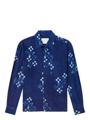 KARDO Luis Printed Cotton-corduroy Shirt - Blue